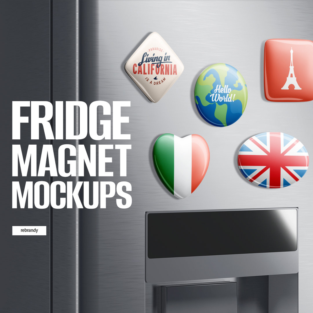 Fridge Magnet Mockups - Mock Up by rebrandy for Photoshop, Purchase, Download and use